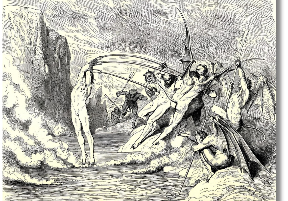 Classic Literature-inspired Canvas,gustave Doré Dante's Inferno Art ...