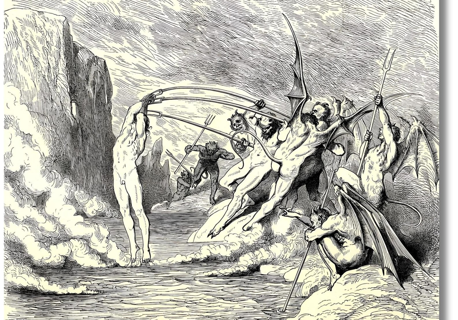 Classic Literature-inspired Canvas,gustave Doré Dante's Inferno Art ...