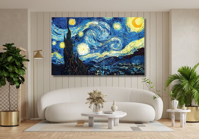 The Starry Night by Vincent Van Gogh Canvas Wall Art, Van Gogh Print ...