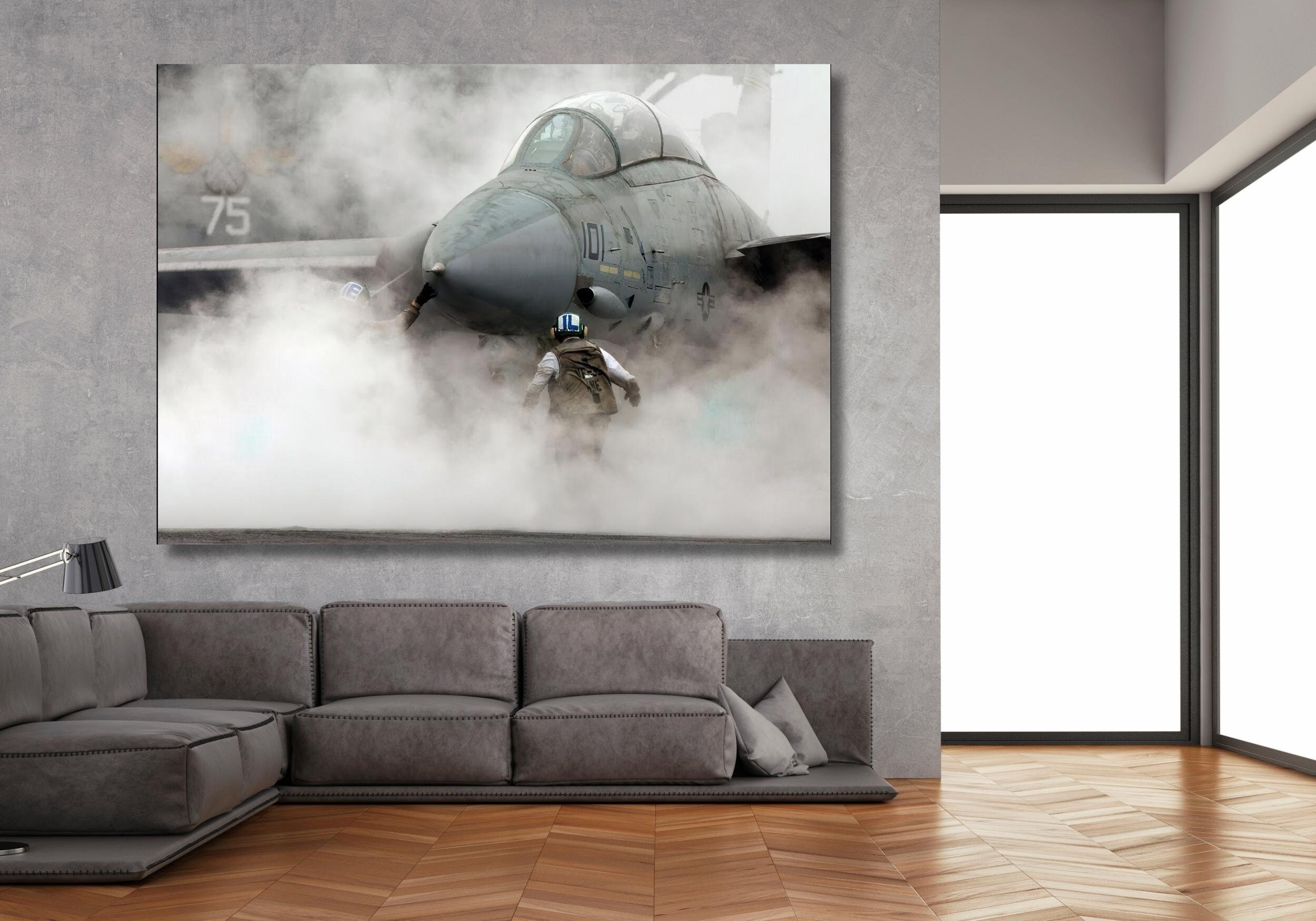 F 14 Tomcat Fighter Jet Canvas Wall Art,f-14 Military Plane Pattern ...