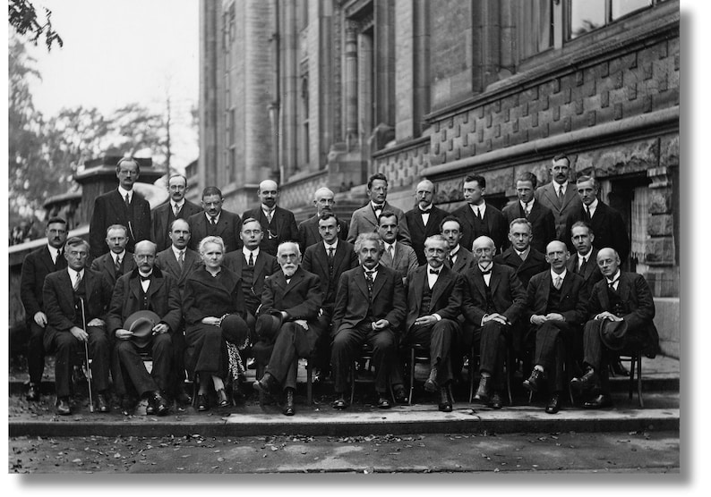 Solvay Conference 1927 Canvas Wall Art Names,heisenberg,bohr, Curie ...