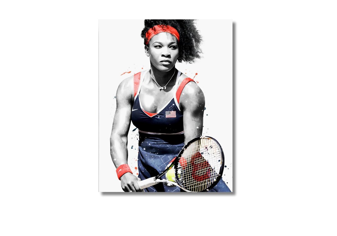 Serena Williams Canvas Art,female Athlete Painting,women's Sports ...