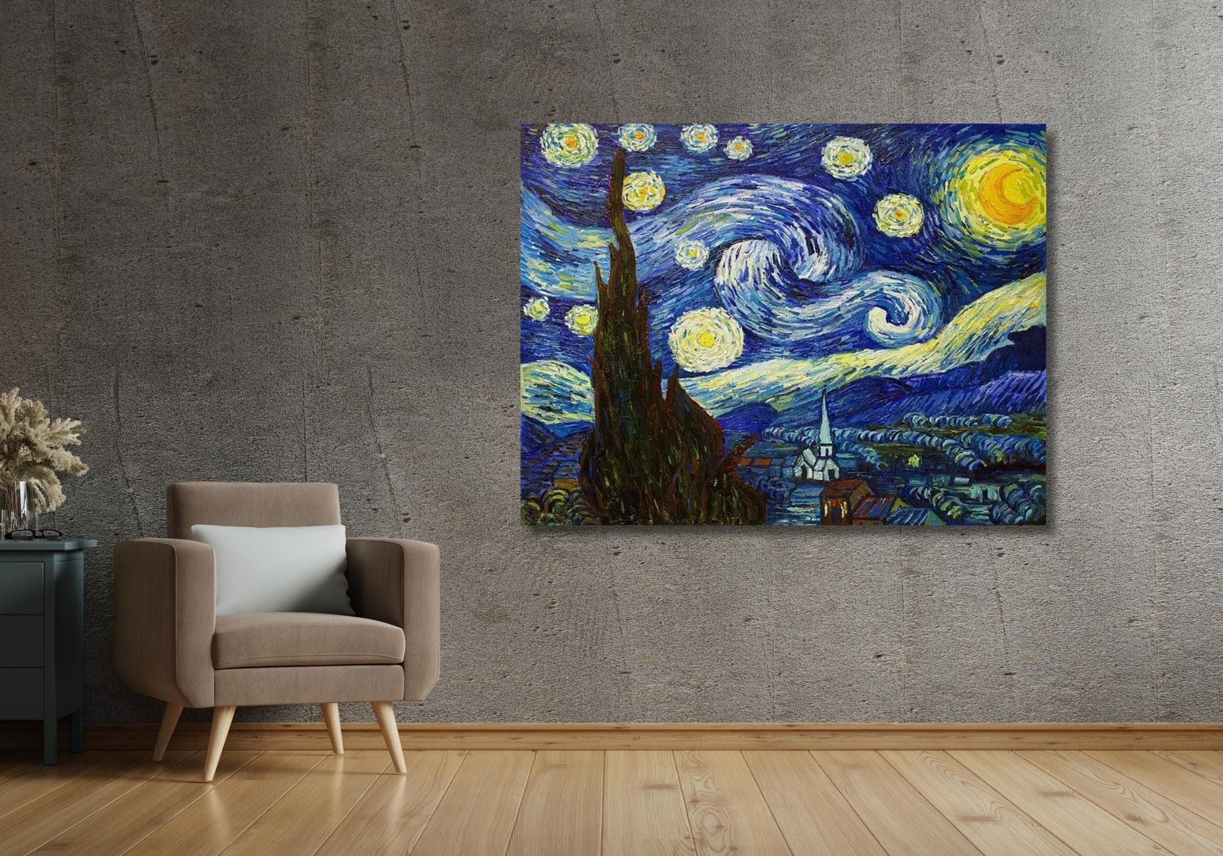 The Starry Night by Vincent Van Gogh Canvas Wall Art, Van Gogh Print ...