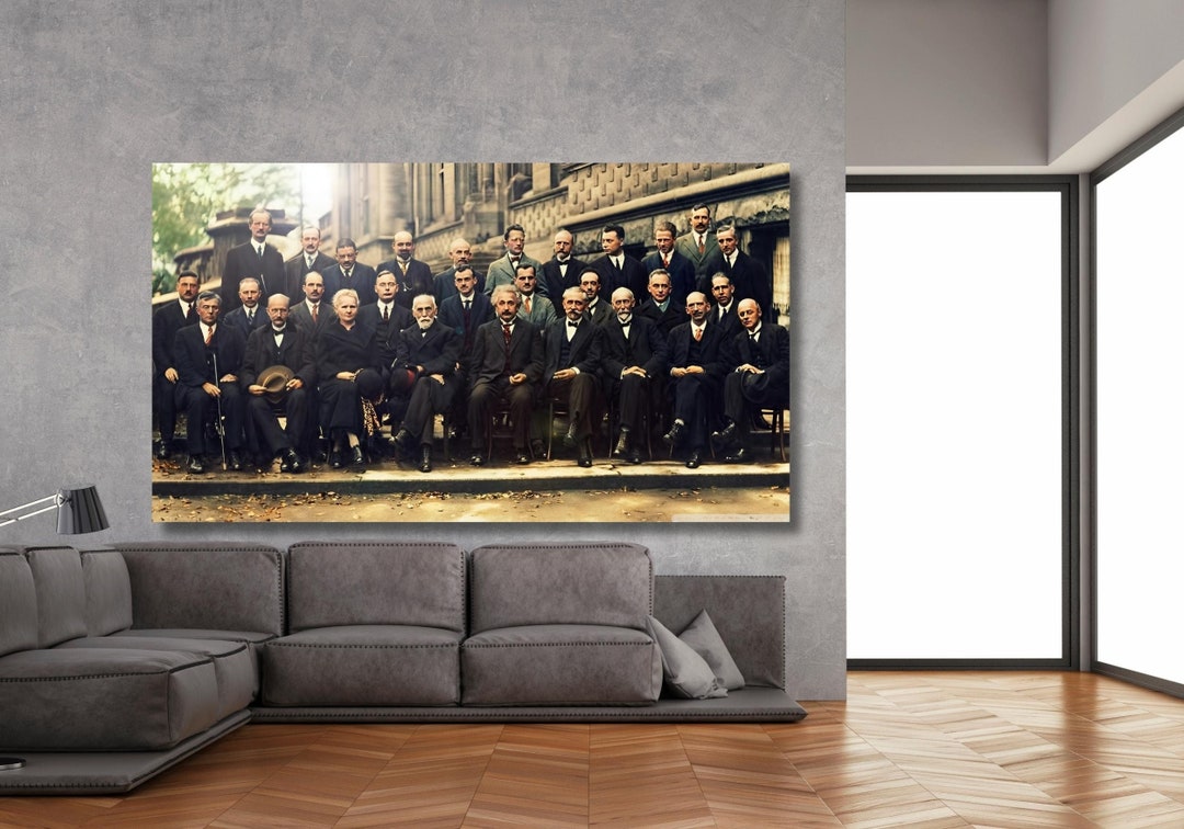 Solvay Conference 1927 Canvas Wall Art Names,heisenberg,bohr, Curie ...
