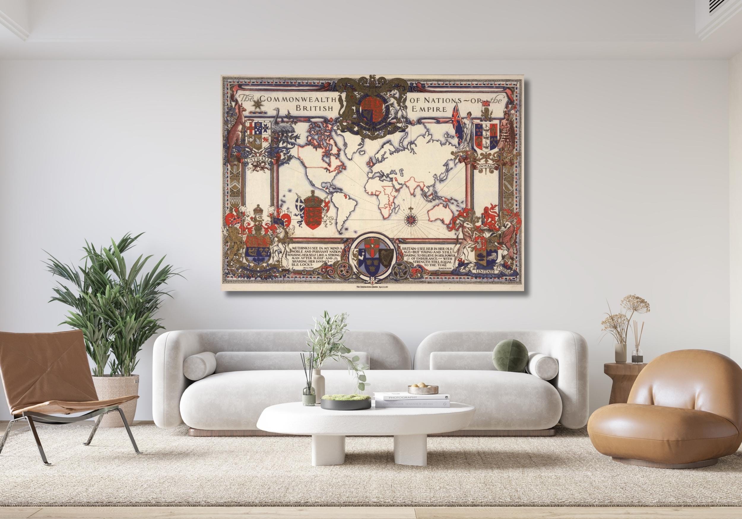 British Empire Map,british Empire Map Canvas Wall Art,the Commonwealth ...