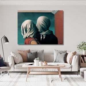 The Lovers by Rene Magritte Canvas Print,rene Magritte Print,rene ...