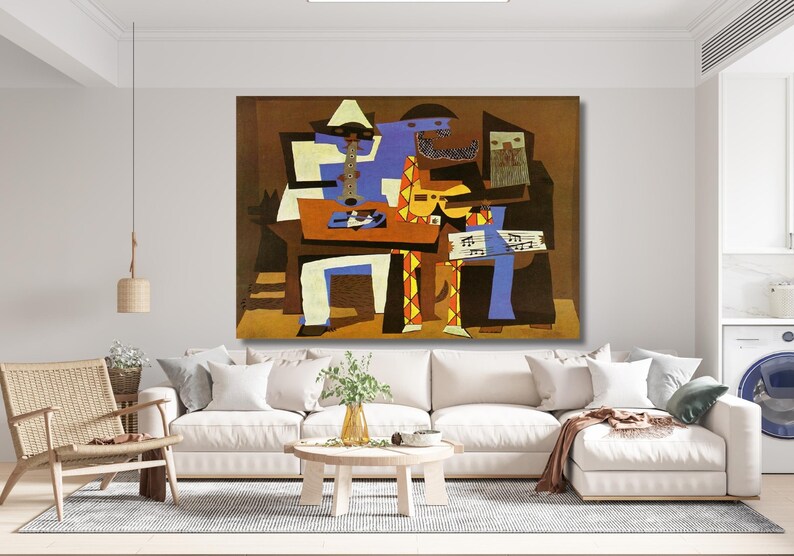 Three Musicians by Pablo Picasso Canvas Wall Art, Print Design,poster ...