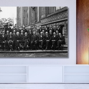 Solvay Conference 1927 Canvas Wall Art Names,heisenberg,bohr, Curie ...