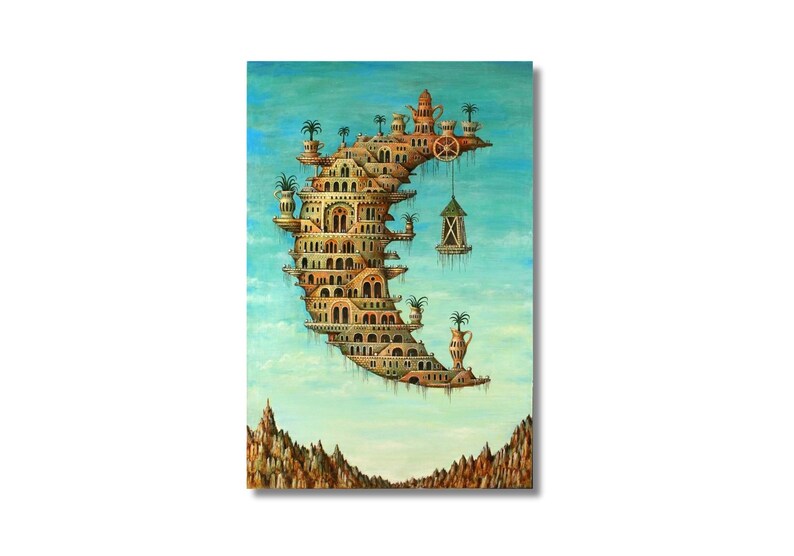 Living on the Moon by Salvador Dalí Canvas Wall Art Print - Etsy