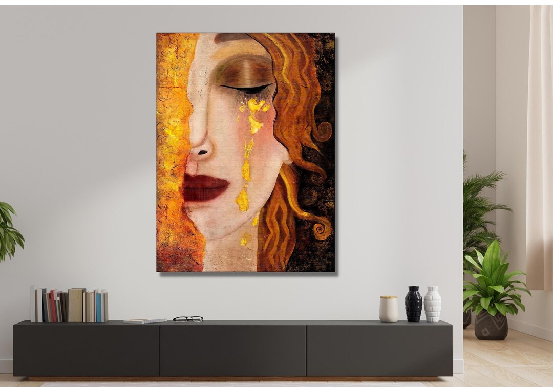 Gustav Klimt Canvas Golden Tears Print,the Freya's Tears Poster, Wall ...