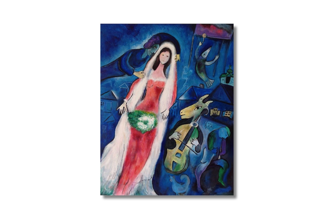 Marc CHAGALL Canvas Wall Art,bride and Goat Canvas Print Art,chagall La ...