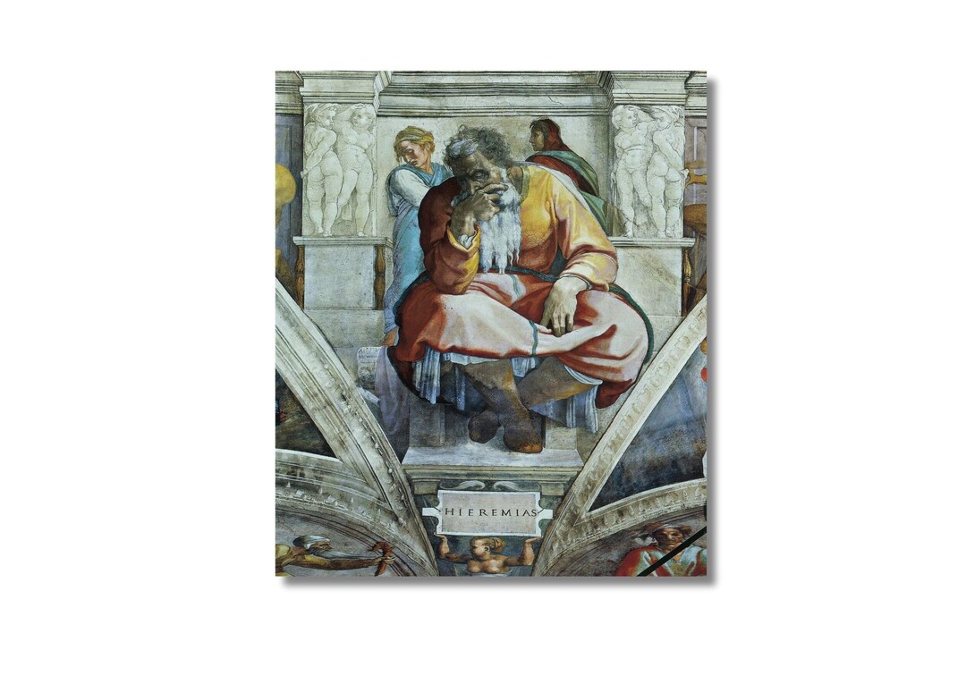 Michelangelo Jeremiah Canvas Art,italian Renaissance Painting,biblical ...