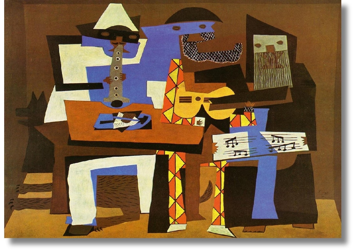 Three Musicians by Pablo Picasso Canvas Wall Art Print - Etsy