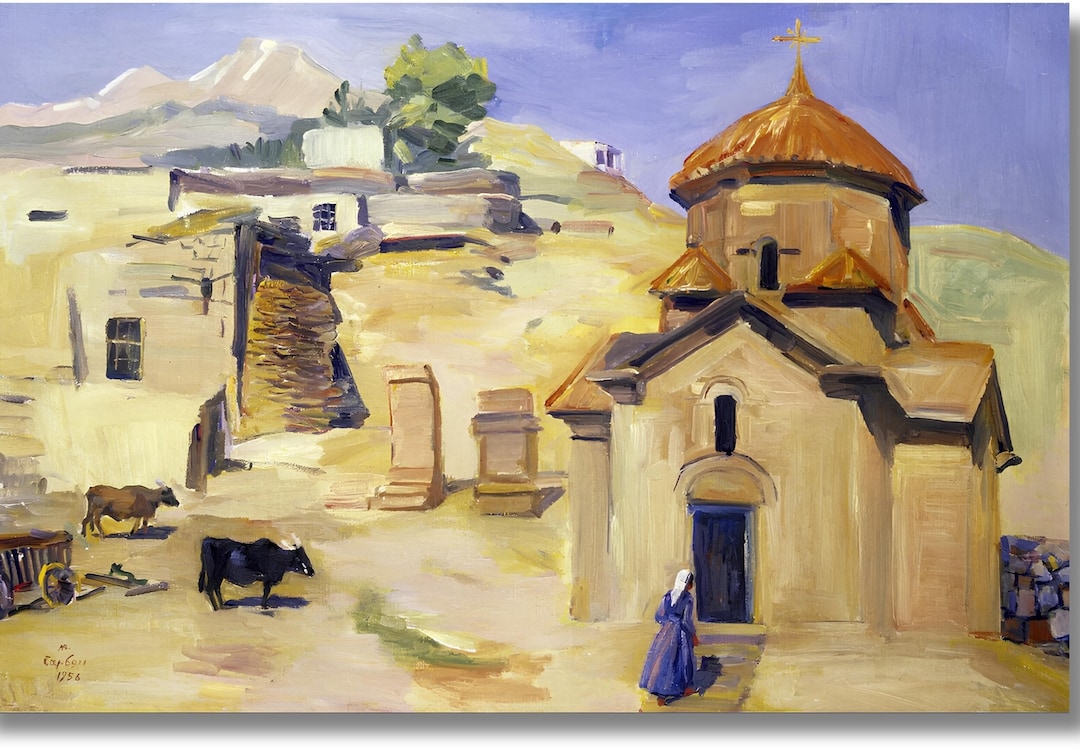 Martiros Saryan Byurakan:church Karmravor of VII Century Canvas Wall ...
