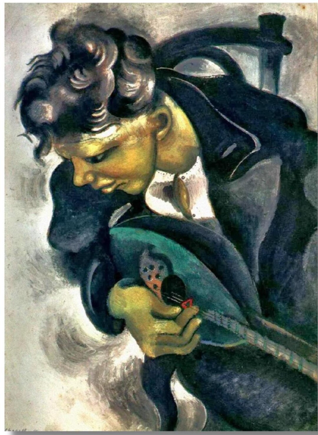 The Guitarist by Marc Chagall Canvas Print– Expressionist Musician Art ...