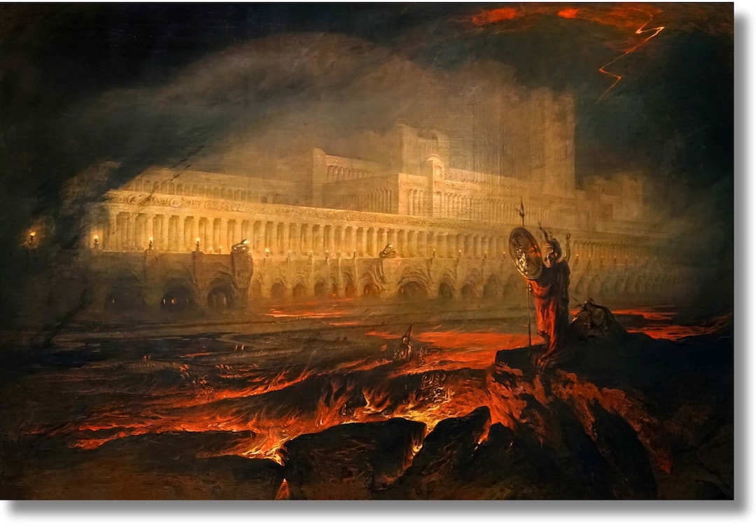 John Martin:pandemonium Louvre (1841) Canvas Print,john Martin Canvas ...