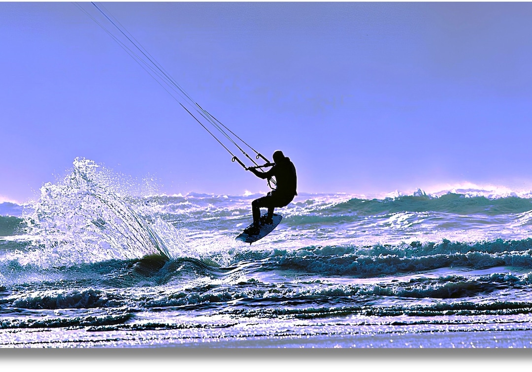 Kitesurfing Poster, Kitesurfing Canvas Wall Art Design,watersport ...