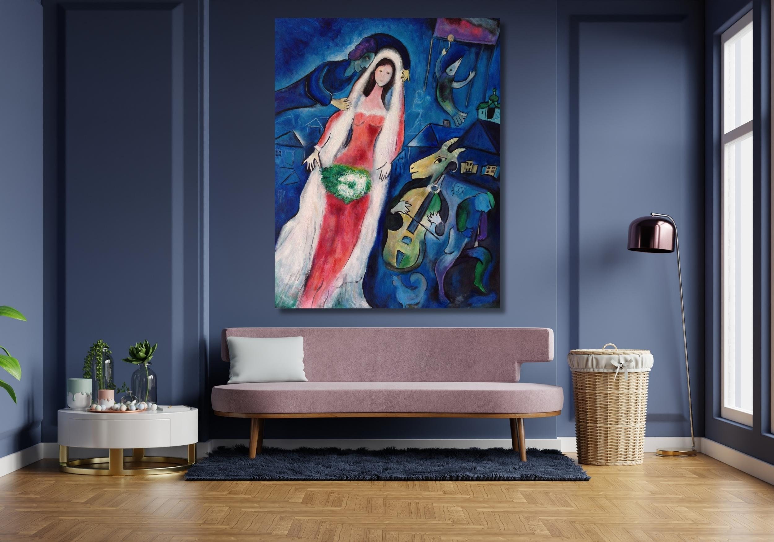 Marc CHAGALL Canvas Wall Art,bride and Goat Canvas Print Art,chagall La ...