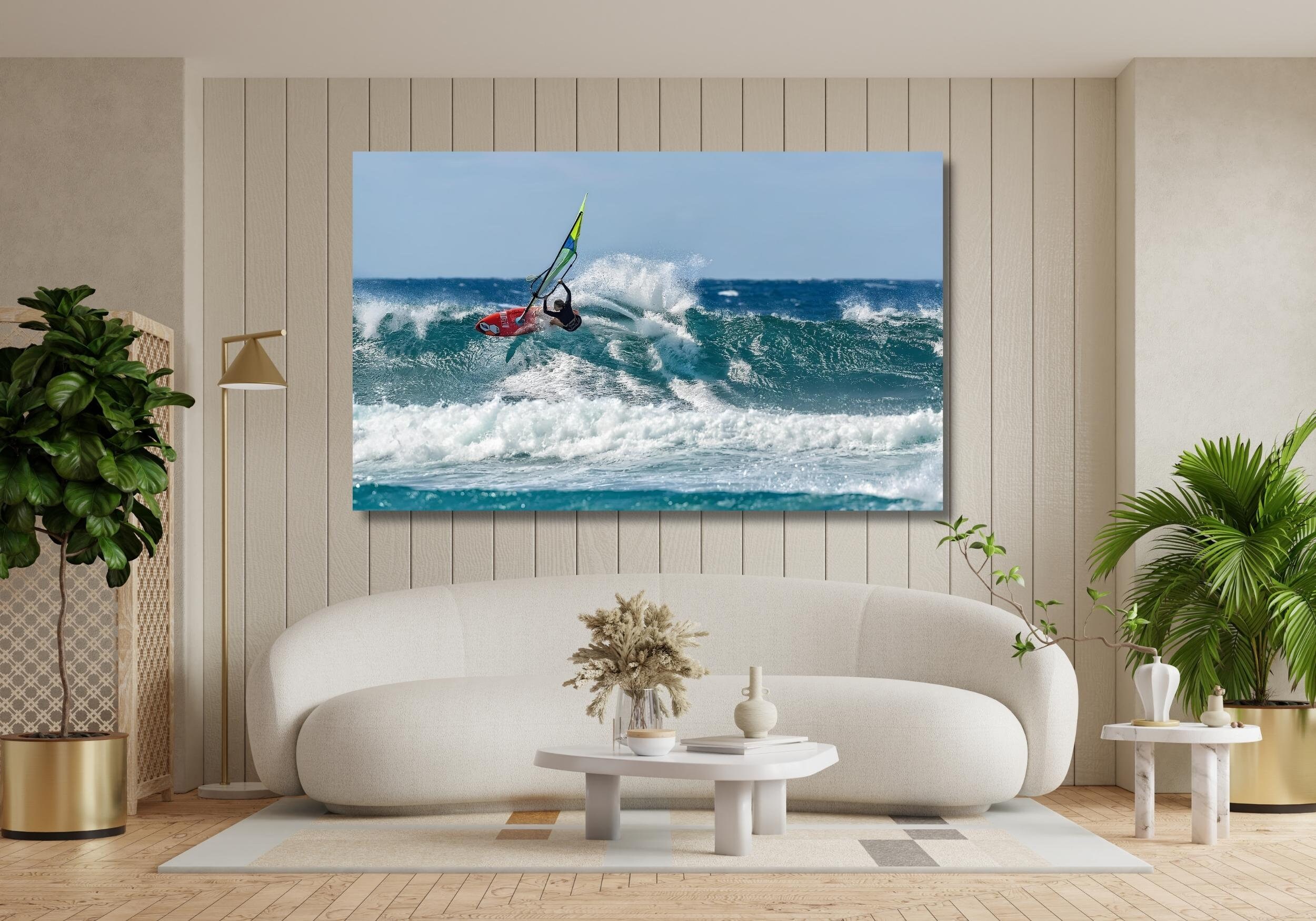 Windsurfing Poster, Windsurfing Canvas Wall Art Design,watersport ...