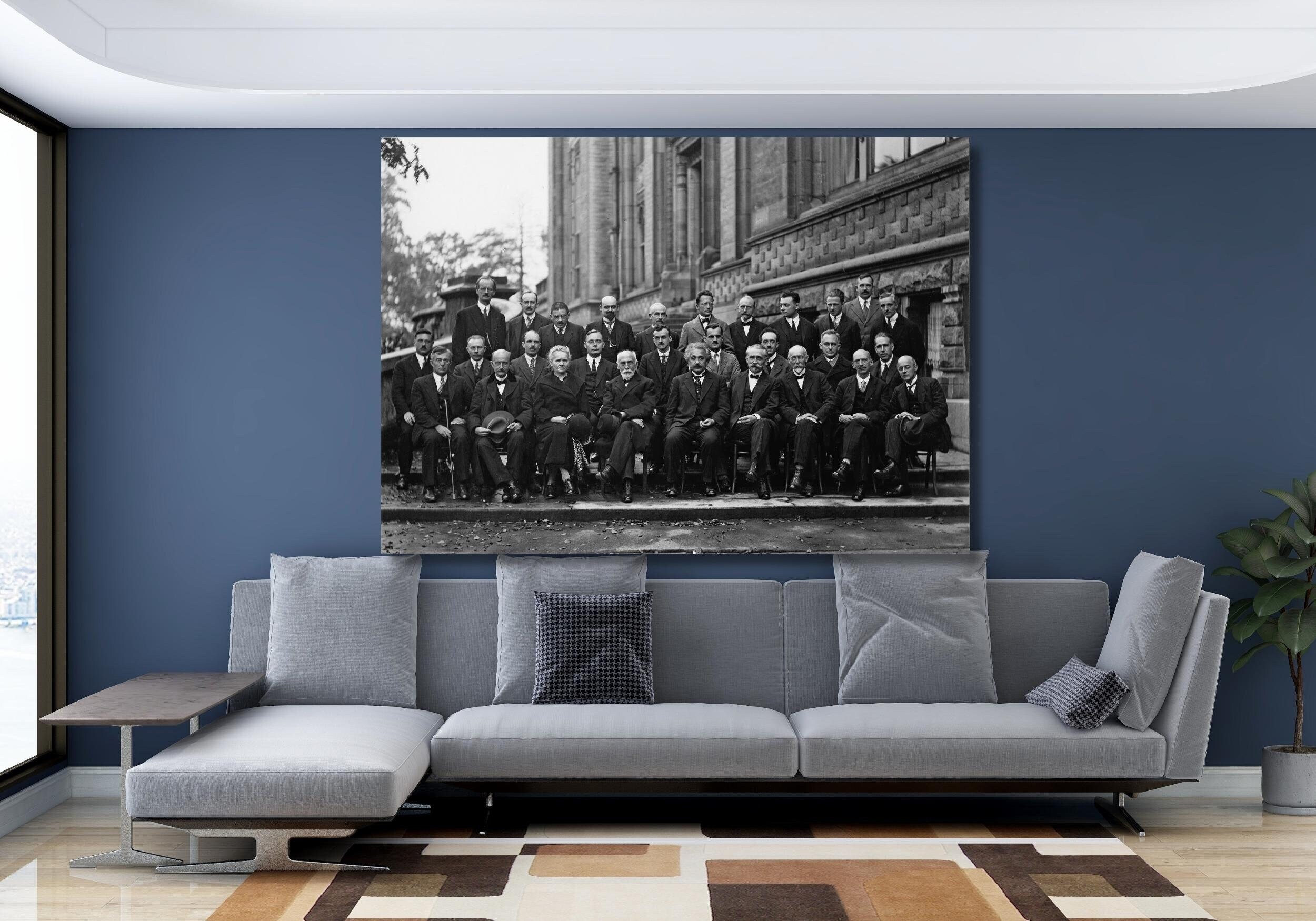 Solvay Conference 1927 Canvas Wall Art Names,heisenberg,bohr, Curie ...