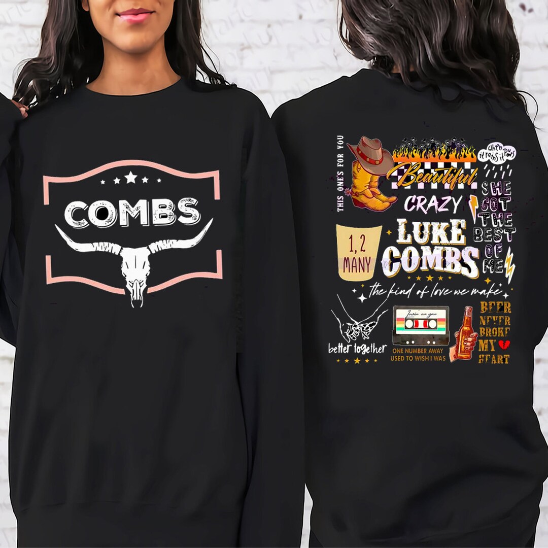 Retro Luke Combs Bull Skull Country Western Music Music Shirt ...
