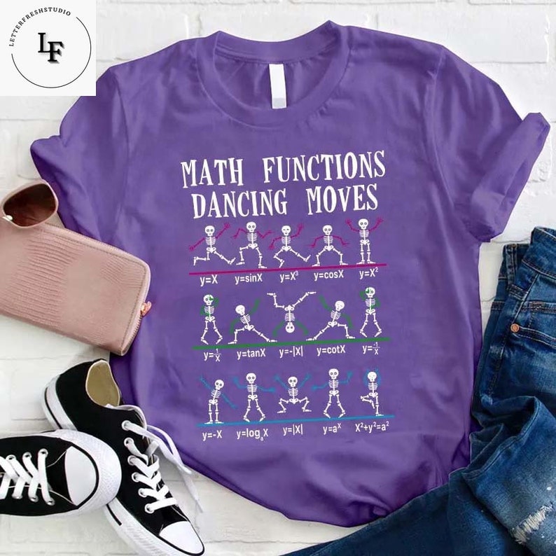 Math Functions Dancing Moves Teacher Vintage T-shirt, Math Teacher ...