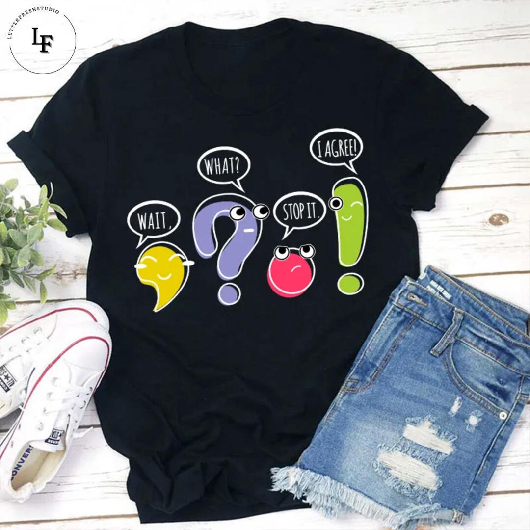 Punctuation Funny Grammar Teacher Vintage T-shirt, Teacher Shirt ...