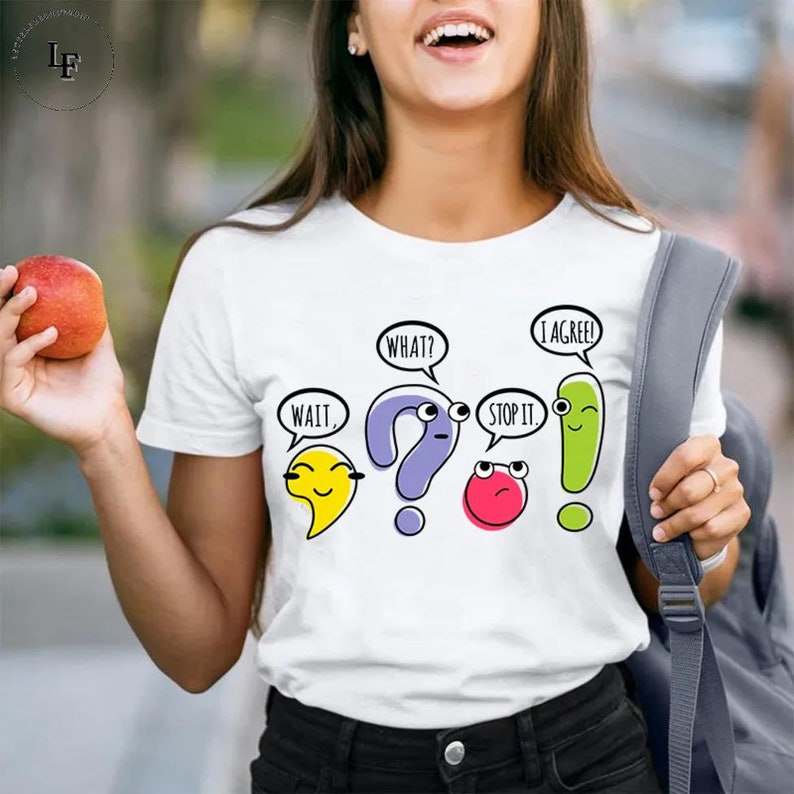 Punctuation Funny Grammar Teacher Vintage T-shirt, Teacher Shirt ...
