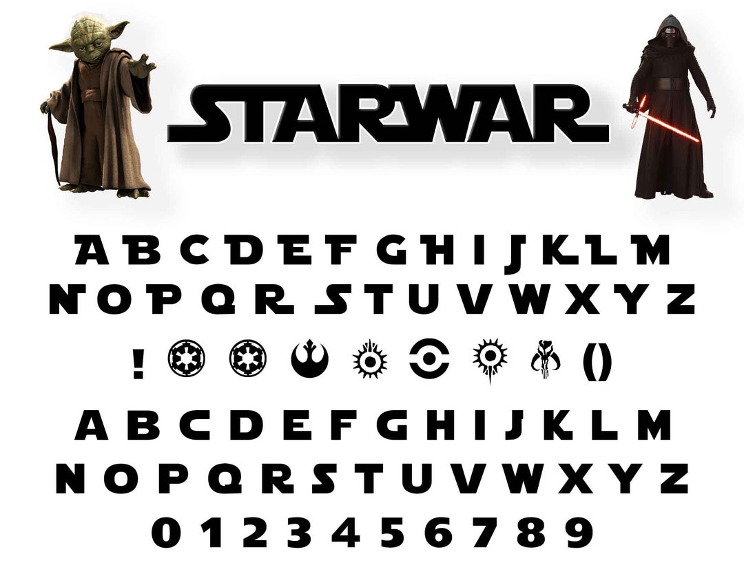 Star Wars Font, Bonus Design Png, Cricut Font, Star Wars Alphabet ...