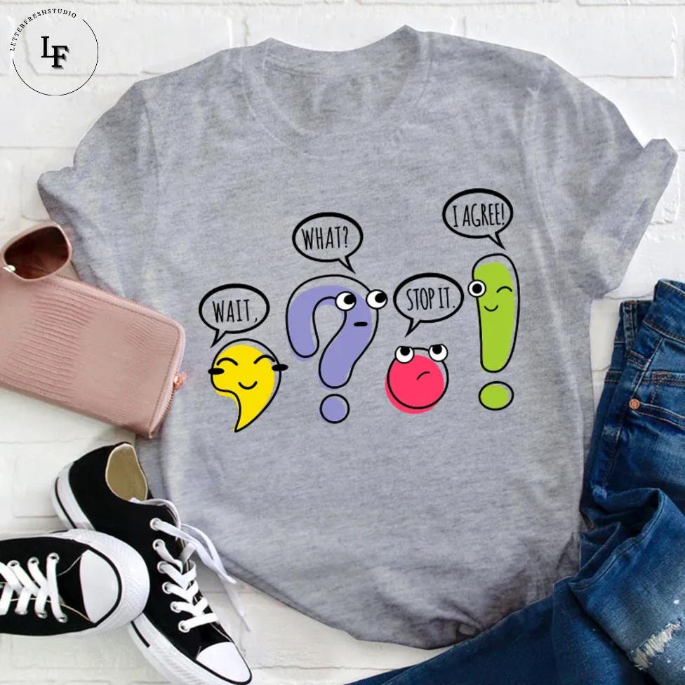 Punctuation Funny Grammar Teacher Vintage T-shirt, Teacher Shirt ...