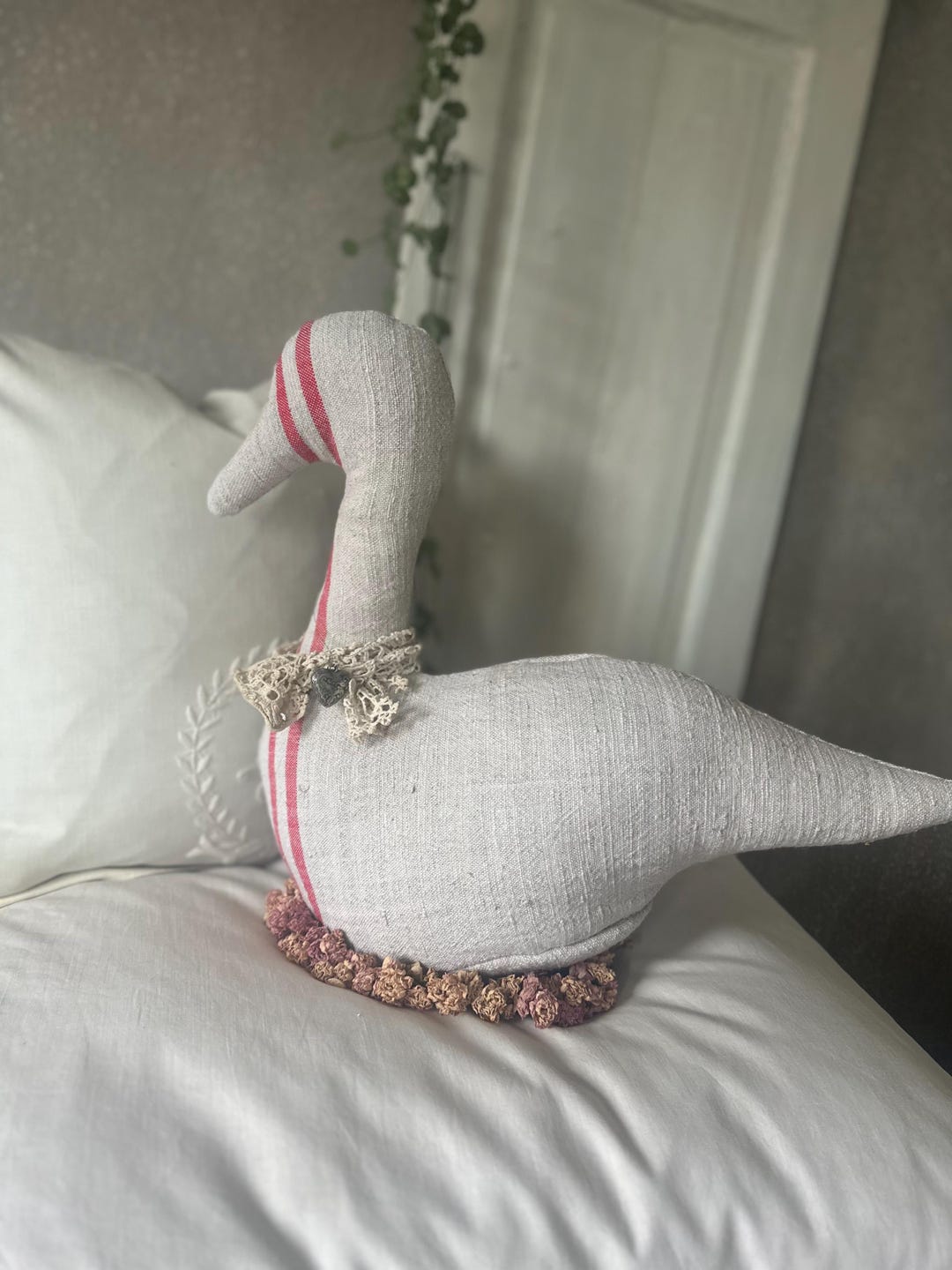 Linen Goose Linen Bird Handmade Decoration Vintage - Etsy