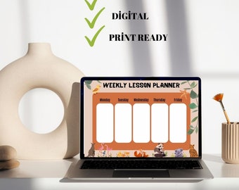 Weekly Lesson Plan Template Digital Printable - Etsy