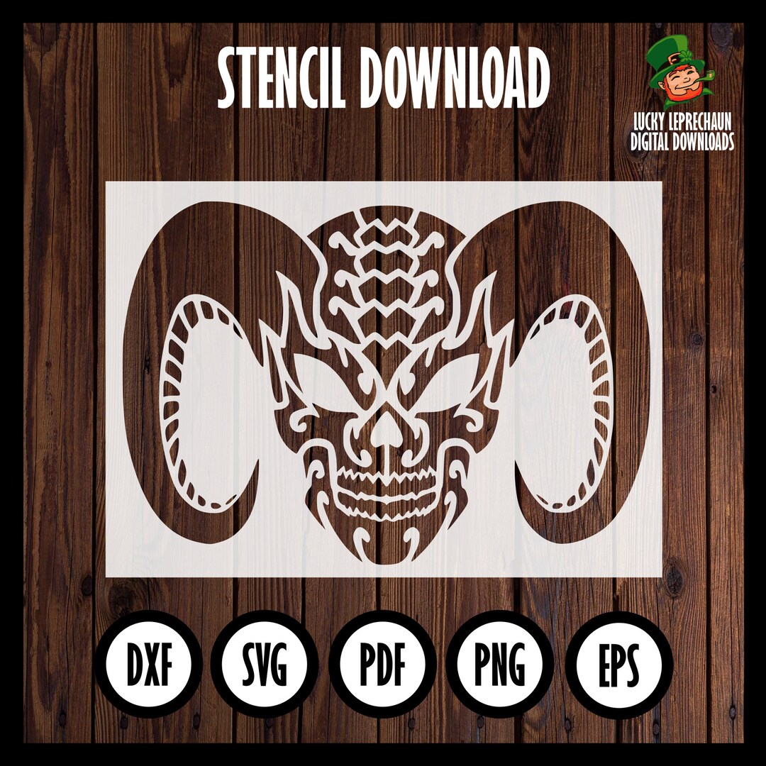 Demon Stencil,svg,png,eps,dxf,pdf,cricut File,digital Download,stencil ...