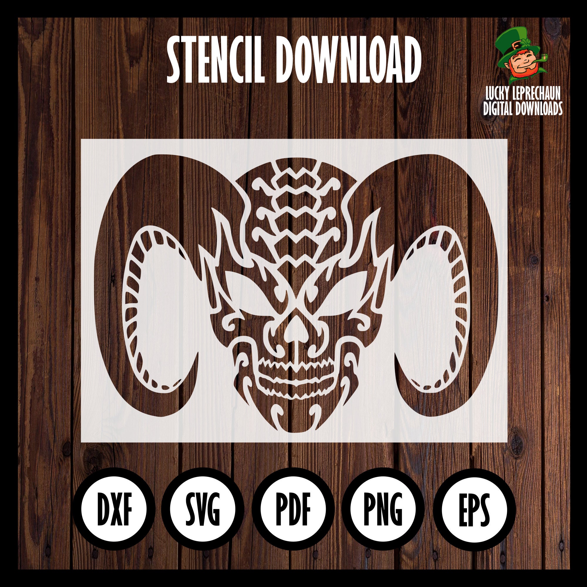 Demon Stencilsvgpngepsdxfpdfcricut Filedigital - Etsy