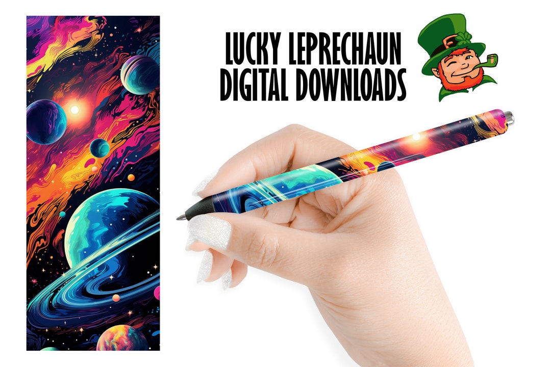Space, Planets, Pen Sublimation Template - Sublimation Designs Pen ...