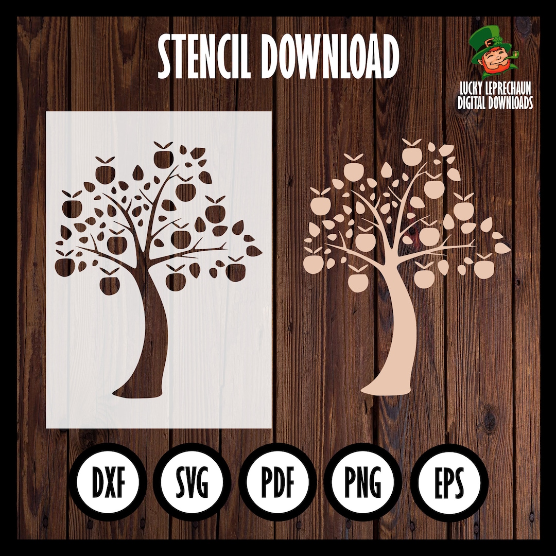Tree Stencil,svg,png,eps,dxf,pdf,cricut File,digital Download,stencil ...