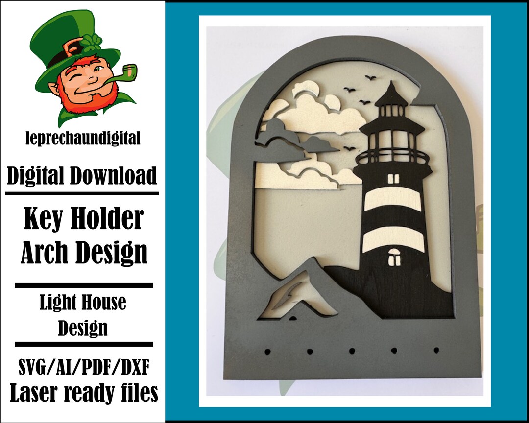Lighthouse Arch Key Hanger or Decor - Lighthouse Key Holder Laser Ready ...
