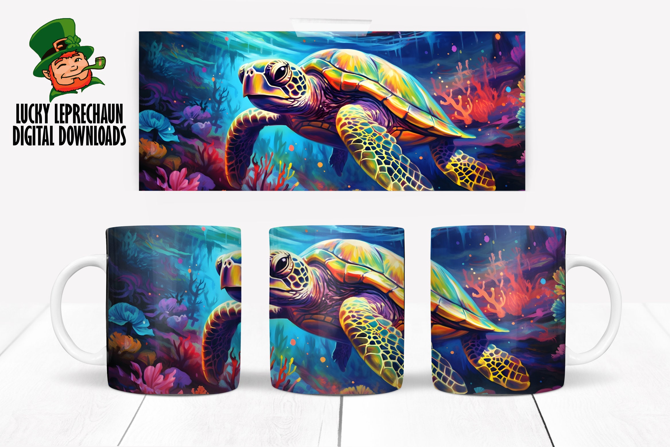 Turtle, Animal, Mug Sublimation Template - Sublimation Designs -11oz ...