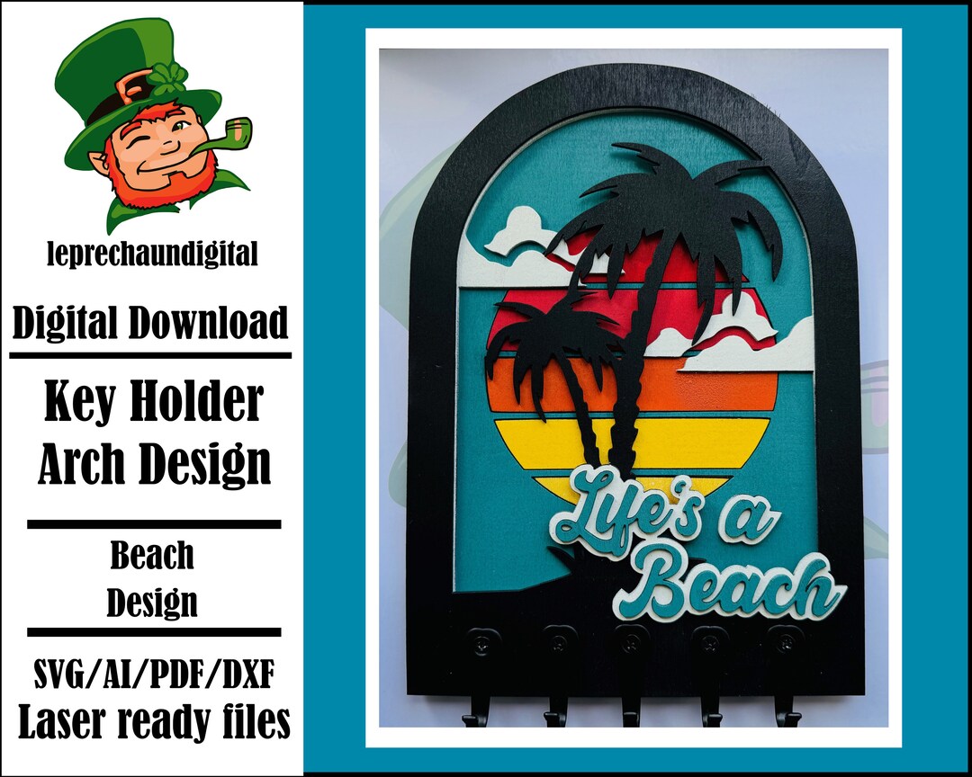 Life's a Beach Arch Key Hanger or Decor - Beach Key Holder Laser Ready ...