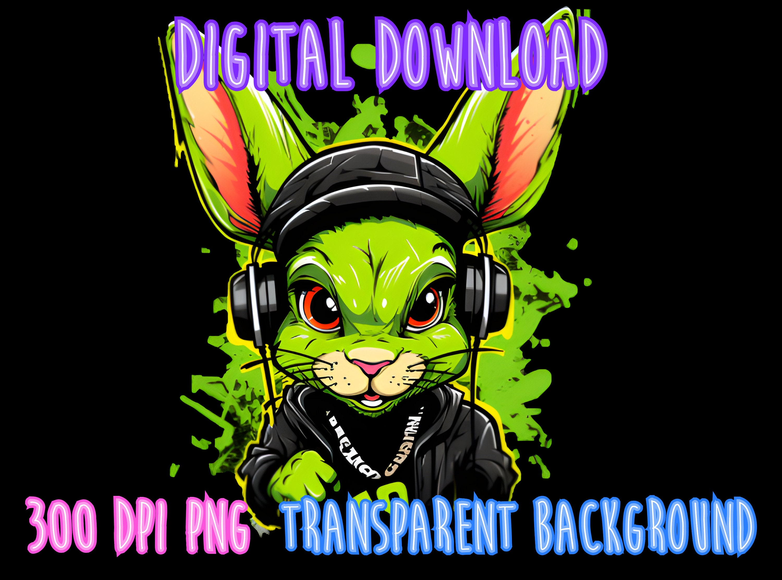 Graffiti Rabbit Png for Shirts and Sublimation Designs - Etsy