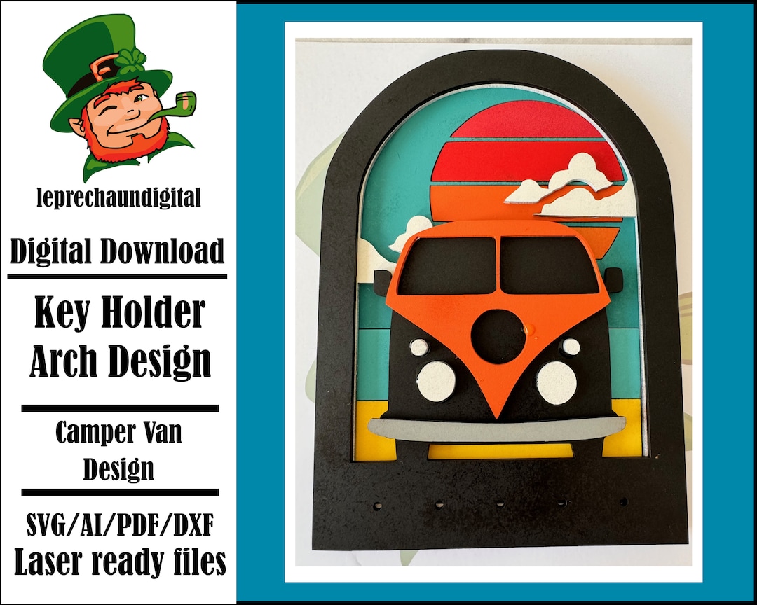 Camper Van Arch Key Hanger or Decor - Camper Van Key Holder Laser Ready ...