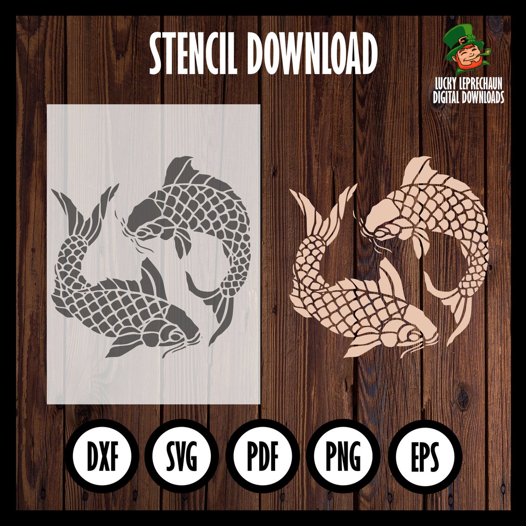 Fish Stencil,svg,png,eps,dxf,pdf,cricut File,digital Download,stencil ...