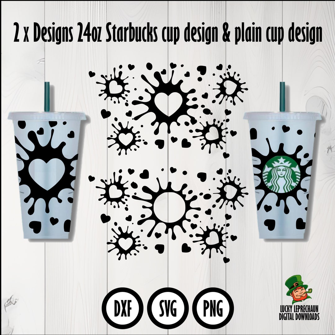 24oz Heart Cold Cup Svg, Hearts, Love Svg, Heart Cup Svg, Venti Cold ...