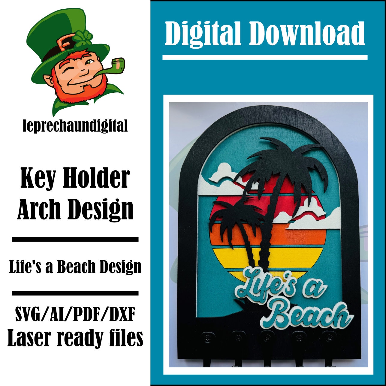 Life's a Beach Arch Key Hanger or Decor Beach Key Holder Laser Ready ...