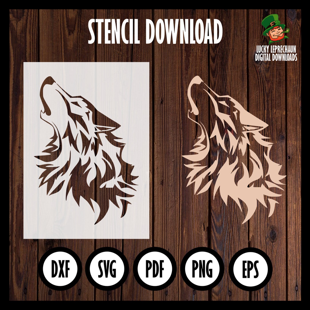 Wolf Stencil,svg,png,eps,dxf,pdf,cricut File,digital Download,stencil ...