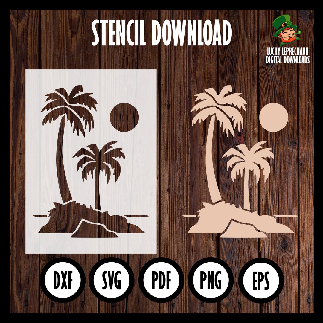 Island Stencil,svg,png,eps,dxf,pdf,cricut File,digital Download,stencil ...