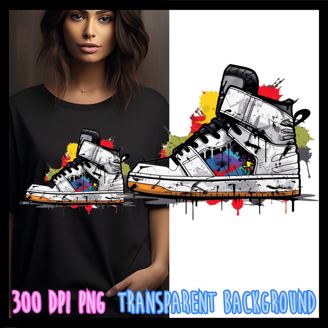 Shoe Trainer Design Colorful Png for Shirts and Sublimation Designs ...