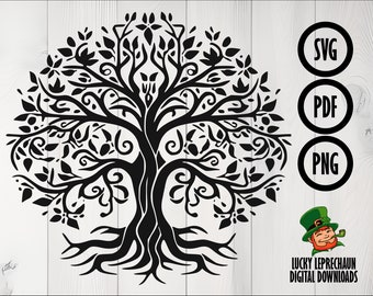 Tree of Life SVG Spiritual Vector Art Cricut Silhouette Cut Files Wall ...