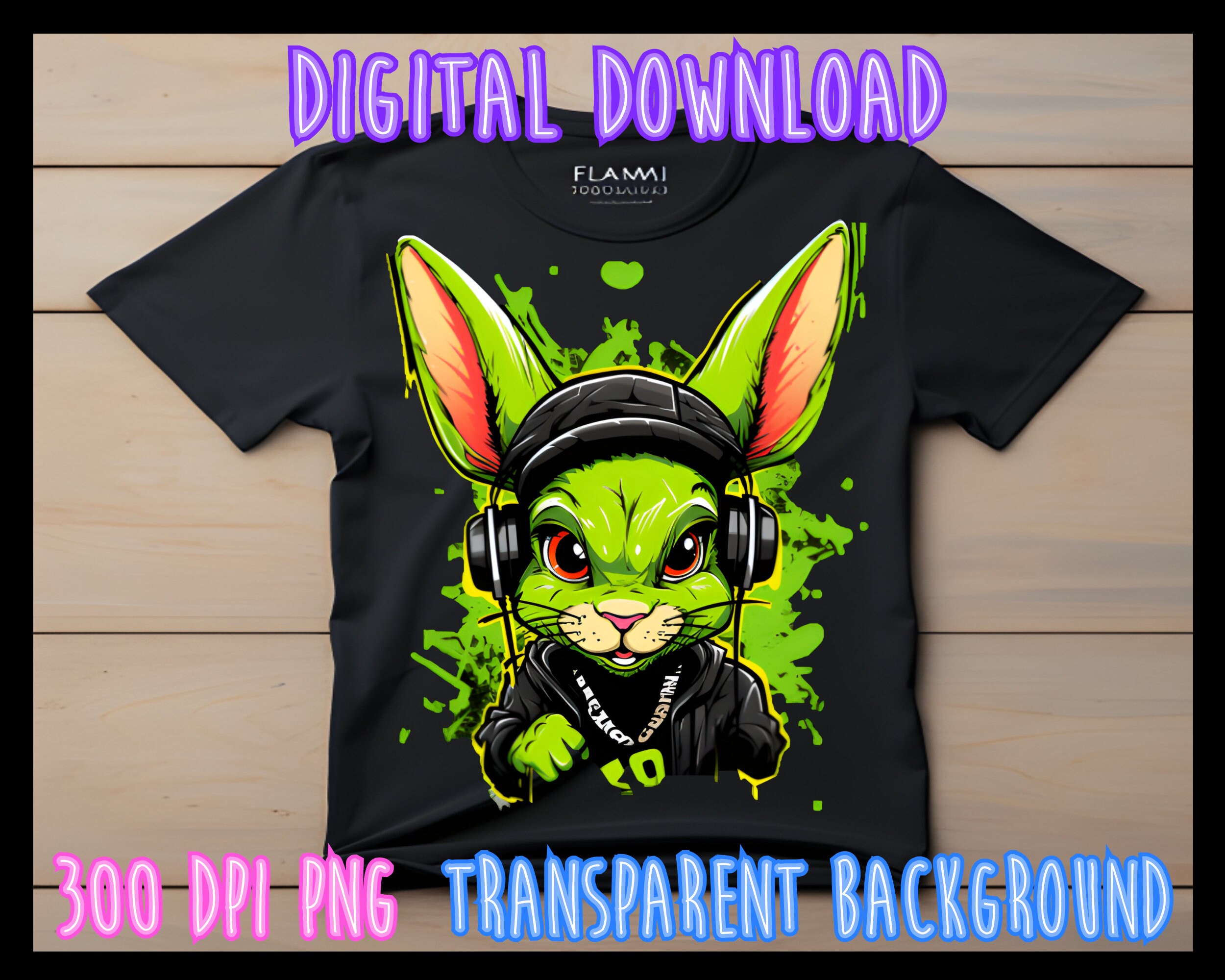 Graffiti Rabbit Png for Shirts and Sublimation Designs - Etsy