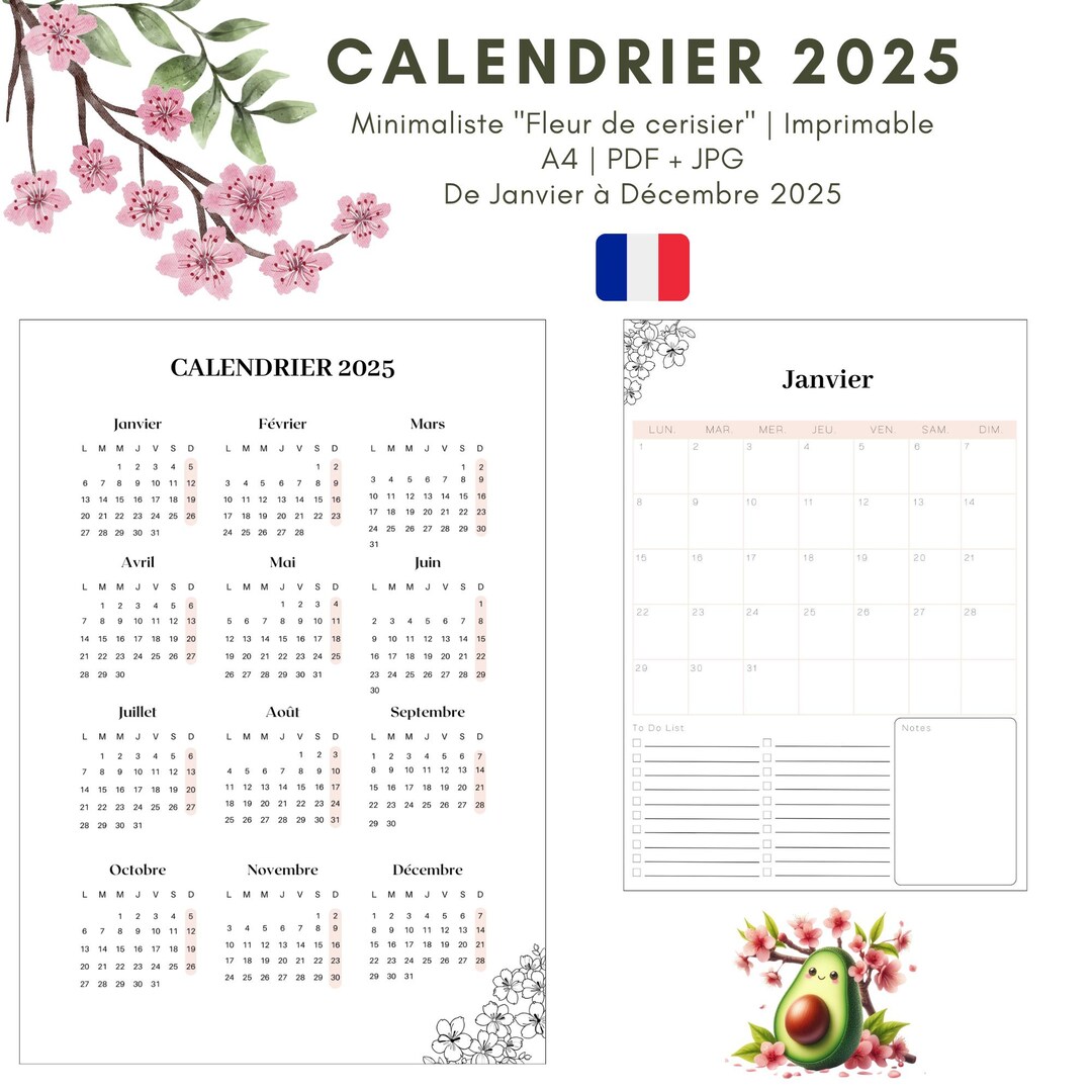 2025 Printable Calendar French Portrait Minimalist 2025 Calendar Yearly ...